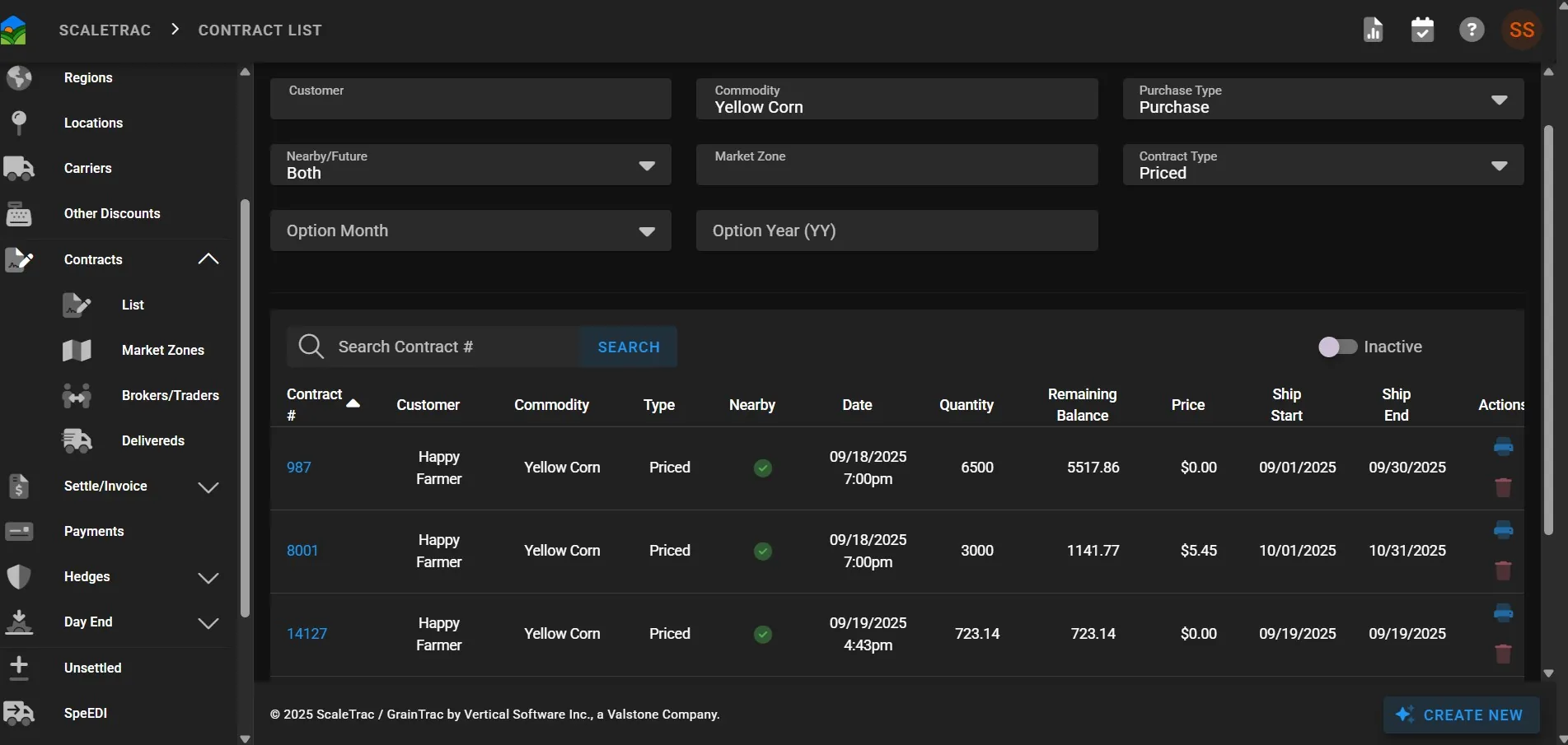 Grain Contract Management Software | Vertical Software